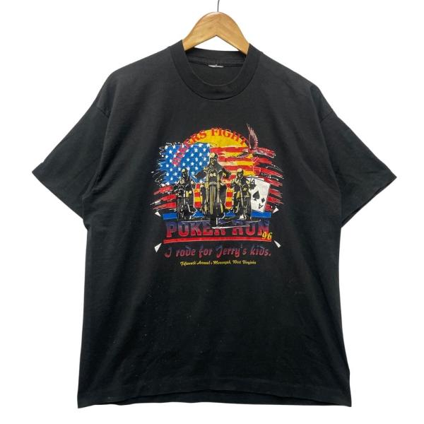 ■商品情報[管理番号]53173[ブランド]ノーブランド（no brand）[タイプ]PORKER RUN 1996 バイカー プリント Tシャツ 袖 裾 シングルステッチ[対象]メンズ[カラー]Black series Black [サイ...
