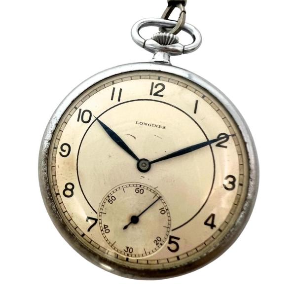 ■商品情報[管理番号]C1162[ブランド]ロンジン（LONGINES）[タイプ]懐中時計 スモールセコンド 手巻き[対象]メンズ[カラー]Silver Silver [サイズ] フリーケース：約43.4mm x 43.4mm詳細備考：チェ...