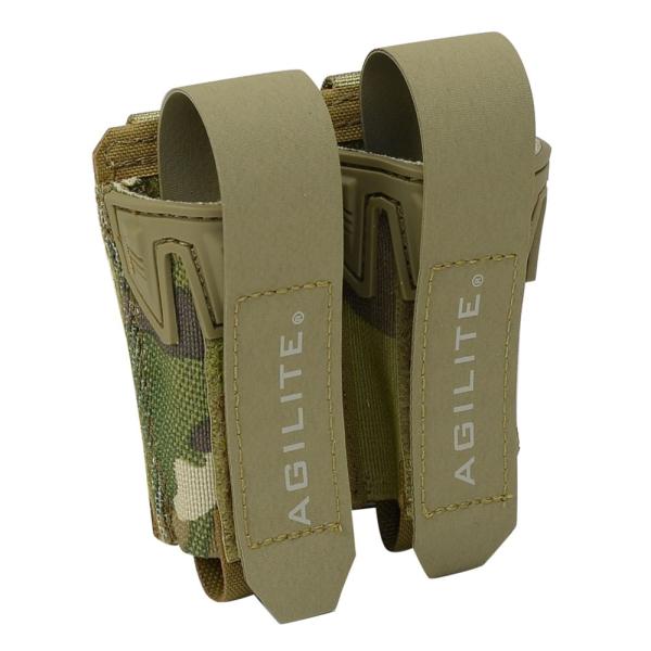 ●漏斗状の軟性樹脂パーツが特徴のマガジンポーチ●世界各国の軍や法執行機関から高い評価を受けるイスラエルのタクティカルギアメーカー「AGILITE」。●マグポーチの詳細 収納数:ダブルマグポーチ<br>2本収納、適合（遊戯銃）:9...