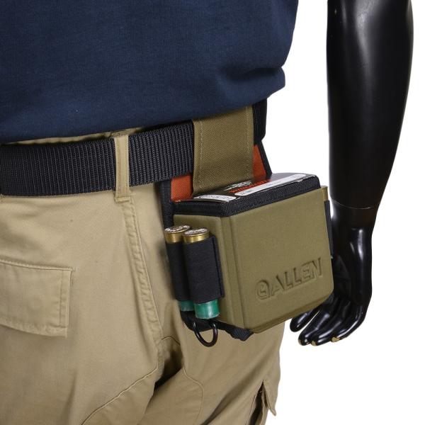 ●ショットシェルを箱ごと収納できる、コンパクトなシェルキャリア●アレンカンパニーのシングルボックス式シェルキャリア。12ゲージのショットシェルを１箱ポーチに収納できるように設計され、箱から弾を出して収納する手間が無く、弾の取り出しもスムーズ...