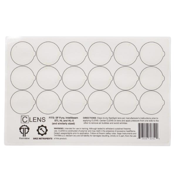 ●シートを貼る、剥がすだけの簡単施工なレンズ保護シート●サイリム社のクレンズ プロテクター CLS18は、ウエポンライトなどのレンズの保護を目的としたシールです。各種ライトの大きさ合わせてカットされた耐熱性透明ポリマー製のシートで、実弾射撃...