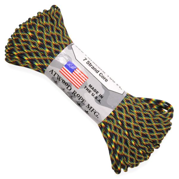 ●黒とマルチカラーで「銀河系」をイメージした550パラコード●ATWOOD ROPE(アトウッドロープ)社製、Galaxy(ギャラクシー)デザインの550パラコードです。ギャラクシーは英語で「天の川」や「銀河」を意味しており、黒をベースに赤...