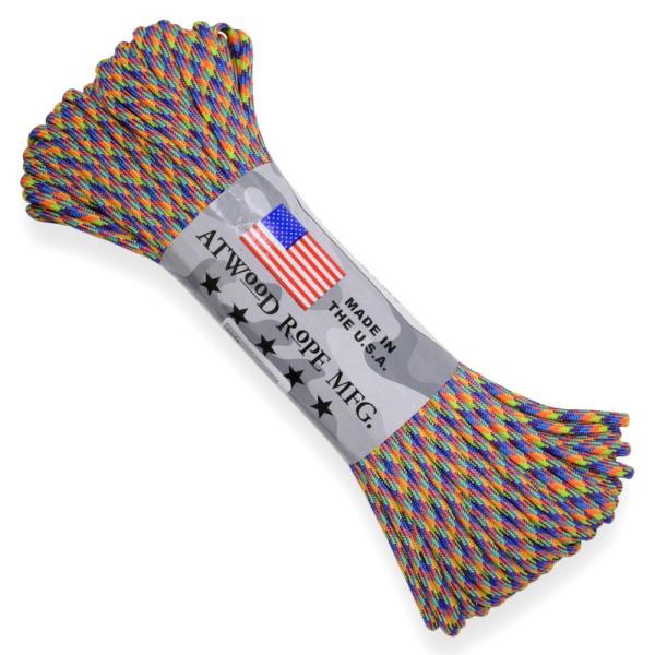 ●蛍光カラーも含むカラフルな4色を使用した550パラコード●ATWOOD ROPE(アトウッドロープ)社製、Jawbreaker(ジャーブレイカー)デザインの550パラコードです。顎を砕くほど固いことで有名なアメリカのキャンディをイメージし...