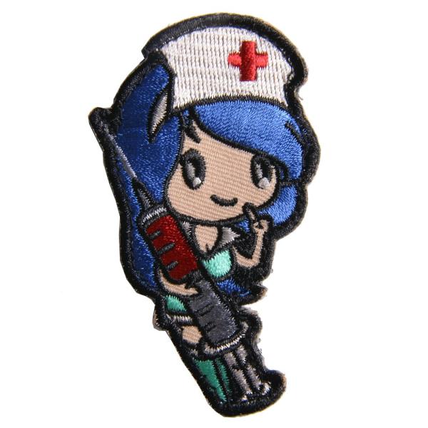 ●ナースをデザインしたミルスペックモンキーのパッチ●兵士の間で人気があるMIL-SPEC MONKEY(ミルスペックモンキー)のワッペン。この大きな注射器を持った看護師の女の子の刺繍パッチは、衛生兵やこのようなパッチを求める人達のためにデザ...