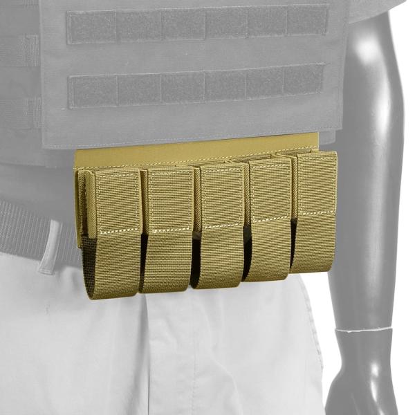 ●5つのグレネードを収納し、状況に応じて素早く取り出せるポーチ●「Haley Strategic(ハーレーストラテジック)」社の「40MM 5 BANGER HANGER」をモデルにしたグレネードポーチ。前面パネルにベルクロ搭載のプレートキ...