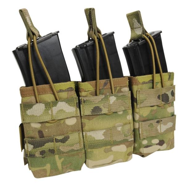 ●給弾量の多さをカバーできる3連仕様●AKライフルで使用される7.62/5.45 ×39mm弾マガジンを3本収納可能。バンジーコードで固定されたマガジンはスピードタブを引くことで即座にロックを解除できます。●マグポーチの詳細 収納数:トリプ...