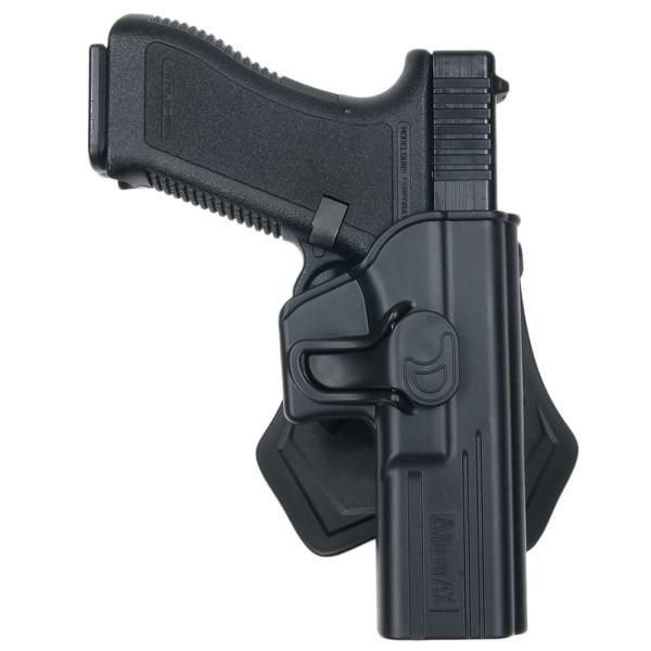 ●人間工学に基づいた安全性とファストシューティング重視の設計●各国の軍や法執行機関で使用される実銃用ホルスターメーカー「CYTAC(サイタック)」のエアソフト部門「AMOMAX(アモマックス)」製のタクティカルホルスター。●タクティカルホル...