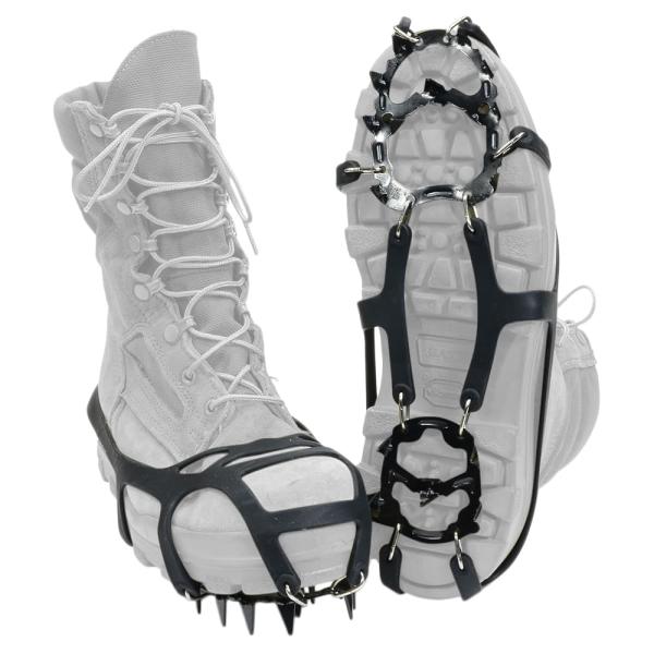 ●伸縮するゴムで簡単に取り付けられる●雪山や積雪地帯での歩行をサポートする18歩爪アイゼン。●アイゼンの詳細 /【小】 全長:約23~26cm 重量(片足):約140g/【大】 全長:約26~29cm 重量(片足):約150g[仕様・意匠は...