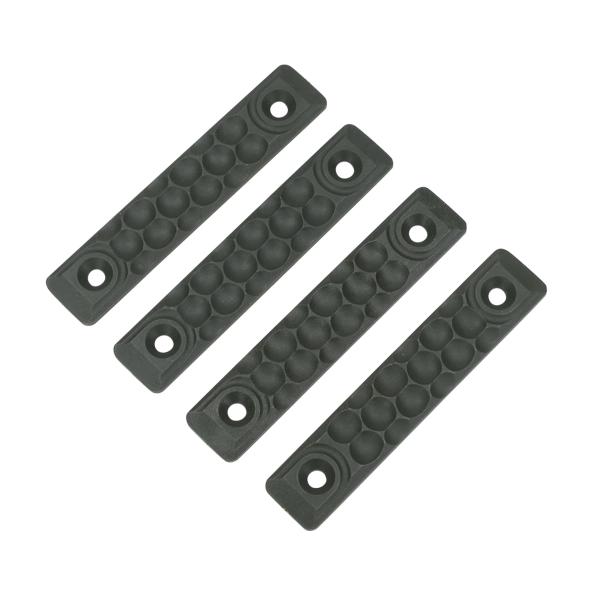●手触りと耐久性を両立するハニカムデザイン●M-LOK規格ハンドガードにフィットする、レールカバー4本セットです。取り回しを邪魔せずにグリップ力を高めてくれます。●レイルパネルの詳細 付属(レールカバー1本につき)：ネジ×2、ネジ受け×2、...