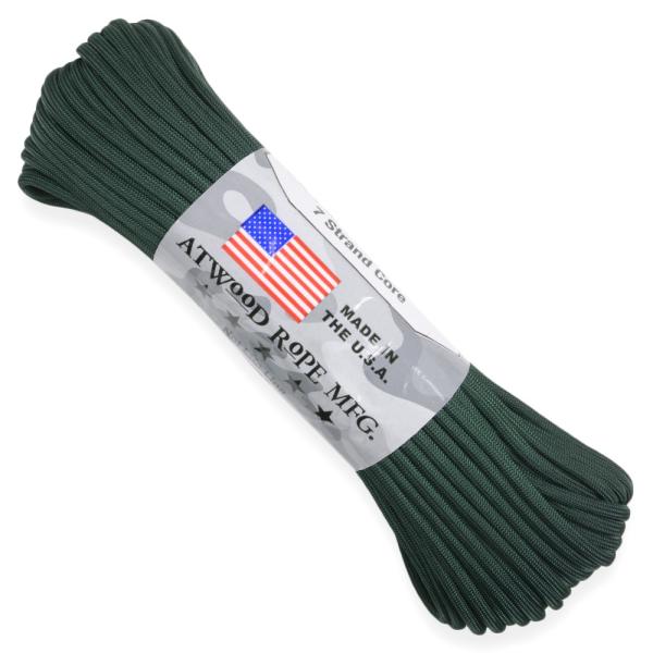 ●森の中で迷彩色になるハンターカラーの550パラコード●ATWOOD ROPE(アトウッドロープ)社製の、イギリスの狩猟服に似た濃く暗い緑色で、森林の中では迷彩色となりハンターグリーンとも呼ばれる、Hunter(ハンター)の550パラコード...