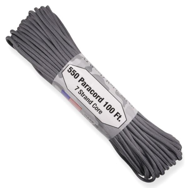 ●光沢感があるダークグレーのグラファイトカラーのパラコード●ATWOOD ROPE(アトウッドロープ)社製の光沢感があるダークグレーが特徴の、Graphite(グラファイト)カラーの550パラコードです。米国の引張強度テストで550ポンド(...
