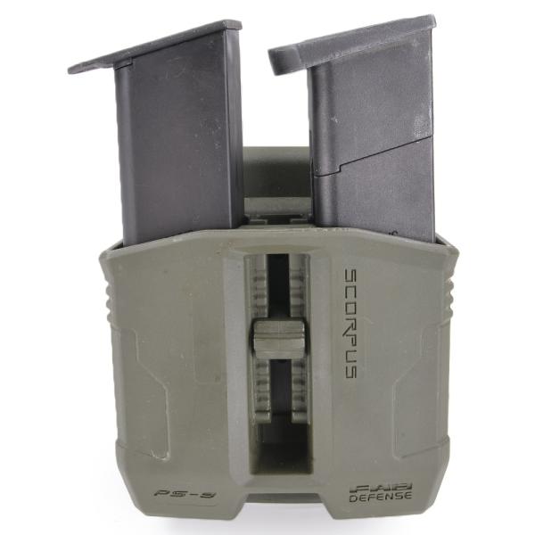 ●角度を360度、マガジン保持力が調節できるダブルマグケース●FABディフェンスのダブルマグケース。9mm、.40スチールピストルマガジンを2本収納できます。付属の六角レンチで360度の角度調節ができます。ベルトループが付属し、幅約5.5c...