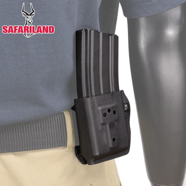 ●「Safariland マガジンホルダー M4 M16系 マグケース」●M4 M16の弾倉が収納可能なマガジンホルダー。ベルトループは約55mm幅まで対応し、ベルトループ部分は開閉するので、ベルトを付けたまま、マガジンを装着することが可能...