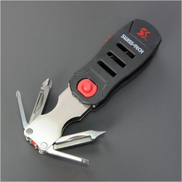 ●4種のドライバーとLEDライトが付いたスイステックのマルチツール●4種のドライバーとLED懐中電灯がついた、スイステックのマルチツール トランスフォーマー 6in1。LEDライトは側面のスイッチをLED側にスライドさせることで点灯、戻すこ...
