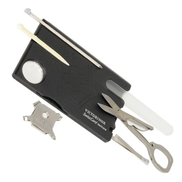 ●ネイルケアに対応したvictorinoxのカード型ツール●victorinoxのカード型マルチツール「スイスカードネイルケア」。スイスカードシリーズに爪の手入れに必要な機能を搭載したタイプです。●スイスカードの詳細 サイズ:約53mm×8...