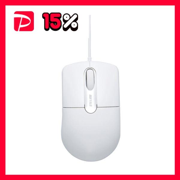 マウス・マウスパッド ＞   （まとめ）バッファロー 有線光学式マウス 静音3ボタン Mサイズ ホワイト BSMOU27SMWH 1個【×5セット】 【ジャンル・特徴】 【有線タイプ】静音なのに確かなクリック感 [ BSMOU27SMWH ]