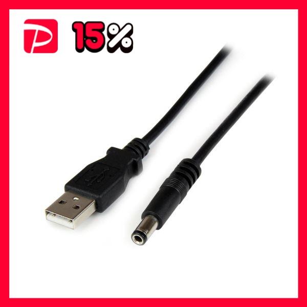 ケーブル・ケーブルカバー:その他のケーブル・ケーブルカバー ＞   （まとめ）StarTech.com USB-5VDC電源供給ケーブル 1m DCプラグ（外形5.5mm/内径2.5mm） ブラック USB2TYPEN1M 1本 【×5セッ...