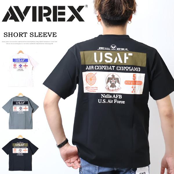 SHORT SLEEVE T-SHIRT USAF THUNDERBIRDS大人気のAVIREX アヴィレックスより新作Tシャツが登場しました。程よい厚さの綿100％素材を採用したミリタリーテイストなグラフィックTシャツ。アメリカ空軍アクロ...