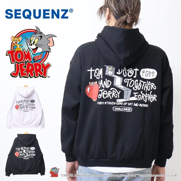 SEQUENZ トムとジェリー バックプリント スウェットパーカー 裏 SEQUENZ トムとジェリー バックプリント スウェットパーカー 裏
