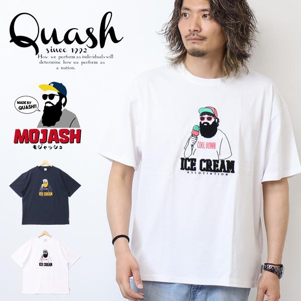 Quash クアッシュ MOJASH モジャッシュ ヒゲおじさん 刺繍 半袖T Quash クアッシュ MOJASH モジャッシュ ヒゲおじさん 刺繍 半袖T