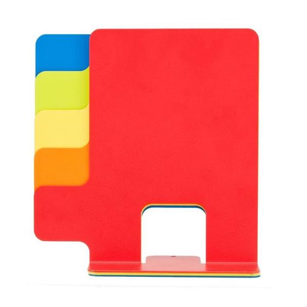 【商品説明】棚やデスク上で本の横倒れを防ぎながらインデックスの役目も果たす、デザイン性と機能性を兼ね備えたブックエンドindice（インディチェ）。レッド、オレンジ、イエロー、グリーン、ブルーの5色が1セットになっています。パウダーコートし...