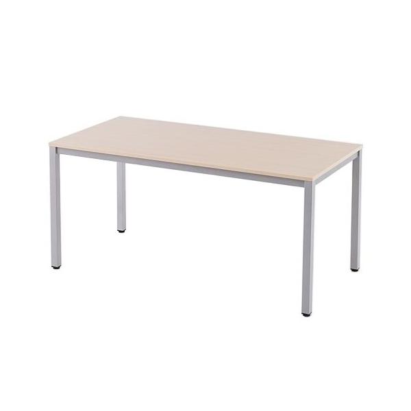 【商品説明】シンプルで使いやすいミーティングテーブル。天板の厚みは18mmでキズの付きにくいメラミン化粧仕上げ、脚部はスチール製40mm角パイプでシルバー（グレー調）塗装です。天板耐荷重は約40Kg　六角レンチが付属しています。＊組み立て式...