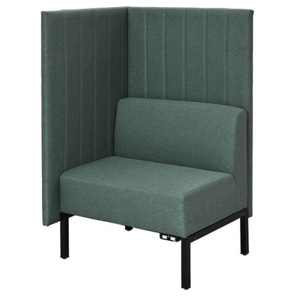 【商品説明】cacco（カッコ）ファブリックソファシリーズの片側パネルタイプ、充電に便利なコンセント付き。ソファの背もたれの後ろに目線が隠れる高さの背面パネル、側面パネルを左右どちらかに取り付けることでハイバックのコーナーソファとして、ある...