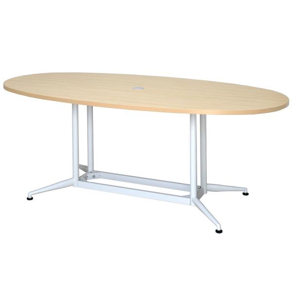 【商品説明】人が集まりやすいオーバル型で足さばきもよいOAミーティングテーブル。天板中央には配線穴あり、天板下には手荷物等を掛けられるフックが6箇所あります。天板下に別売の配線ダクト（AT-D）の取り付けが可能です。耐荷重：天板約40Kg＊...