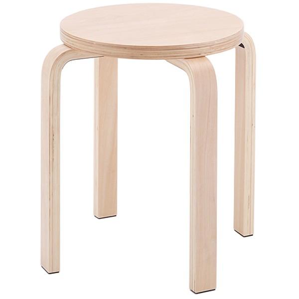 【商品説明】優しいナチュラルカラーの木製ラウンドスツール。座面直径は340mm、脚裏には床を傷つけないようフェルトが貼ってあります。4脚までスタッキング可能です。＊完成品でお届けします。＊こちらの商品は天然木を使用しているため、木目の入り方...