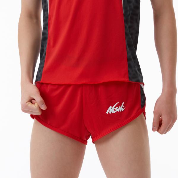 メーカー：Nishi ニシ・スポーツカテゴリ：陸上・ランニング種別：ランニングウエア商品名：ランニングパンツ（メンズ）サイドに昇華転写プリントを採用したハイブリッドウエア仕様：■スーパートリコ（ポリエステル100%）表面に異形断面ブライト糸...
