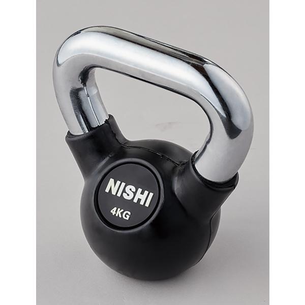 メーカー：nishi（ニシ）カテゴリ：陸上・ランニング種別：ニシ・トレーニング用品 ストレングス商品名：ケトルベル（4kg）床面等などをキズつけにくいラバーコーティングタイプです仕様：4kg1個売りサイズ/4kg W155×L100×H17...