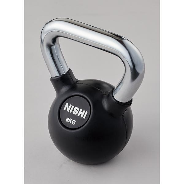 メーカー：nishi（ニシ）カテゴリ：陸上・ランニング種別：ニシ・トレーニング用品 ストレングス商品名：ケトルベル（8kg）床面等などをキズつけにくいラバーコーティングタイプです仕様：8kg1個売りサイズ/4kg W155×L100×H17...