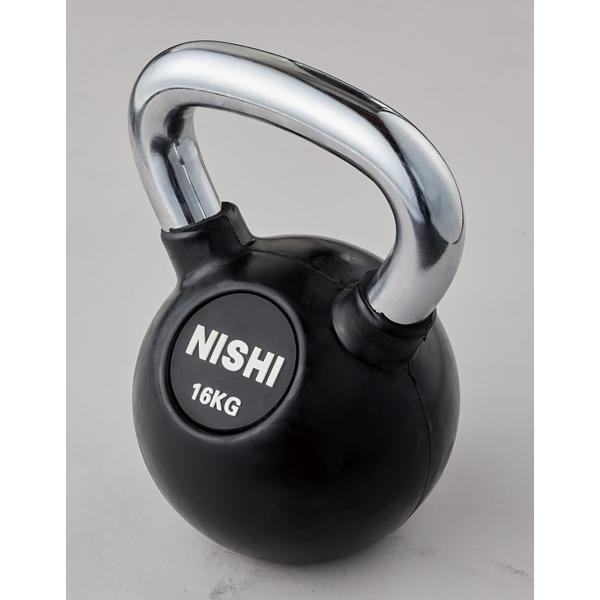 メーカー：nishi（ニシ）カテゴリ：陸上・ランニング種別：ニシ・トレーニング用品 ストレングス商品名：ケトルベル（16kg）床面等などをキズつけにくいラバーコーティングタイプです仕様：16kg1個売りサイズ/4kg W155×L100×H...