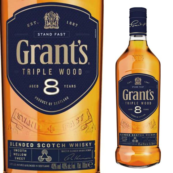 GRANT'S TRIPLE WOOD AGED8YEARS昼12時までのご注文は【あすつく】対象です。離島、一部地域は【あすつく】対象外となります。また、店舗休業日なども対象外となります。詳しくはお問合せください。お酒 引越し 挨拶 就職...