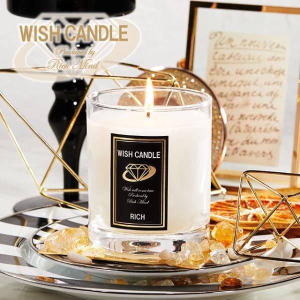 オシャレに「わたし」のヒラメキを感じるオシャレにパワーアップ！WISH CANDLEWISH CANDLE【RICH】は、 「豊かさ」をテーマ。、豊かさを手に入れたい人のための、アロマキャンドルです。 WISH CANDLEの中には、大自然...