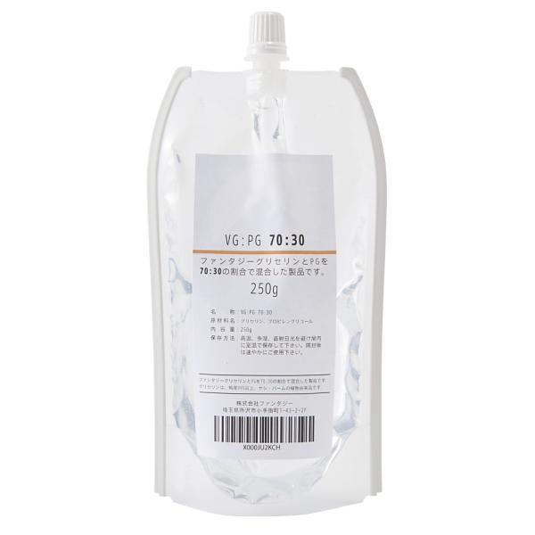 ファンタジーグリセリン(VG)とプロピレングリコール(PG)を70:30でミックスした製品です。容量は、250gです。安心の国内製造品で、潤滑剤や化粧水などの手作り化粧品にもご利用頂けます。使用しているグリセリン(VG)は、日本製で純度99...