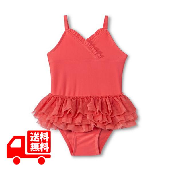 アメリカからのインポートciRco　サーモンピンク　カシュクール チュチュ ワンピース 水着サーモンピンクのチュチュワンピース水着胸元は、カシュクールデザインでお姉さんぽく♪チュチュはバレリーナの気分！素材表地　83%ポリエステル　17%ス...