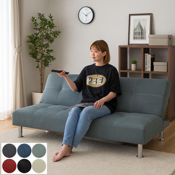 背もたれ3段階リクライニング機能付き 3人掛けのソファでも、シングルベッドとしても使えます。送料無料（但し、北海道・東北地方・沖縄・離島は除く）東北地方：￥8,000　北海道：￥10,000 ＊送料はご注文後に当店にて加算し訂正した内容でご...