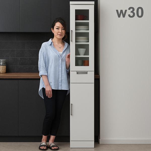 狭いスペースにピッタリのスリムな食器棚送料無料（但し、北海道・東北地方・沖縄・離島は除く）東北地方：￥3,000　北海道：￥4,000＊送料はご注文後に当店にて加算し訂正した内容でご案内させていただきます。＊沖縄・離島の運賃は、お見積もりと...