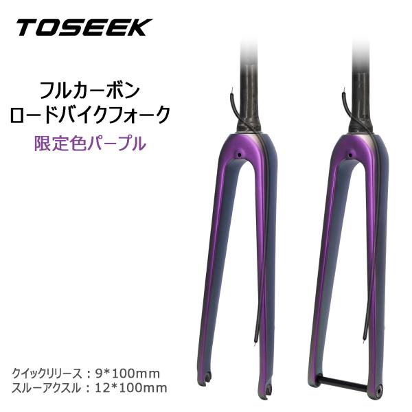 メーカー：TOSEEK品番　　：AD300素材　　：カーボンタイプ　：テーパードフォークコラム径：上28.6mm、下39.8mmエンド　：クイックリリース9*100mm、スルーアクスル12*100mm対応ディスクローター：140mm仕上げ色...