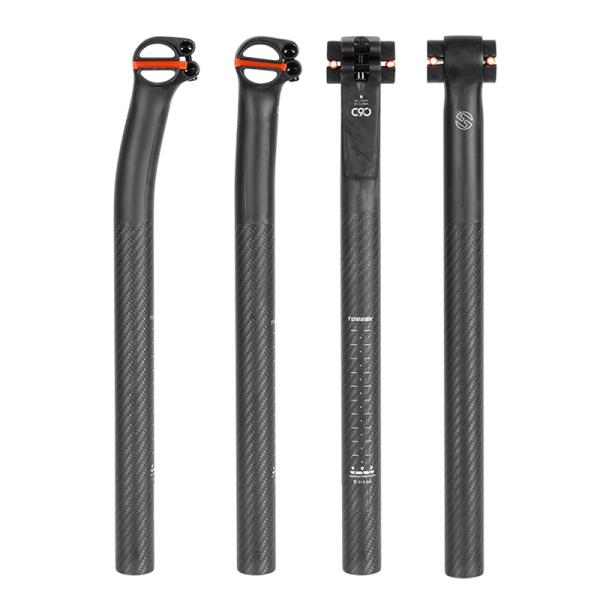 メーカー　：TOSEEK品番    　：TSP-C90素材    　：T800カーボンオフセット：5mm、20mm外径    　：27.2/30.9/31.6mmサイズ  　：350mm、400mm重量    　：150〜180±10g仕上...