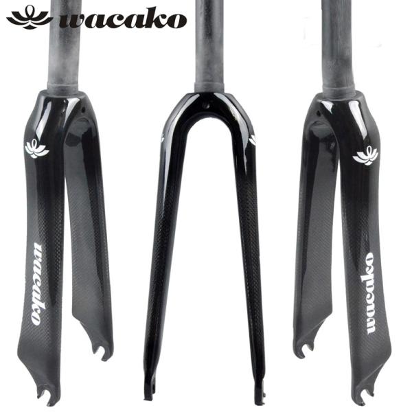 メーカー：wacako素材：T700カーボン重量：約381g（20インチ）エンド幅：74mm/100mmコラム径：28.6mmコラム長：390mm仕上げ：3k　艶有り/艶消しロゴ：有り/無しサイズ：14インチ/16インチ/18インチ/20イ...