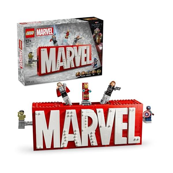 マーベル ロゴ&amp;ミニフィギュア　76313・マーベルのロゴとミニフィギュア ? マーベルロゴのディスプレイモデルからサプライズが飛び出す組み立てセット（対象年齢：12才以上）・レゴマーベル ミニフィギュア ? ハルク、ソー、アイアン...