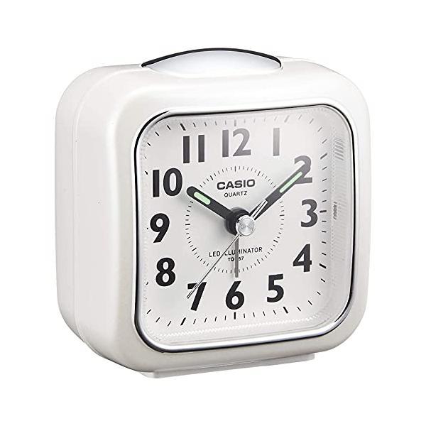 ホワイト/7.6×7.3×4.9cm/TQ-157-7BJF・パッケージ個数:1・機能:電子音アラーム(4段階で変化)、LEDライト(残照機能付き)・推奨電池:単3マンガン乾電池×1・本体サイズ:(約)高さ7.6×幅7.3×奥行き4.9cm
