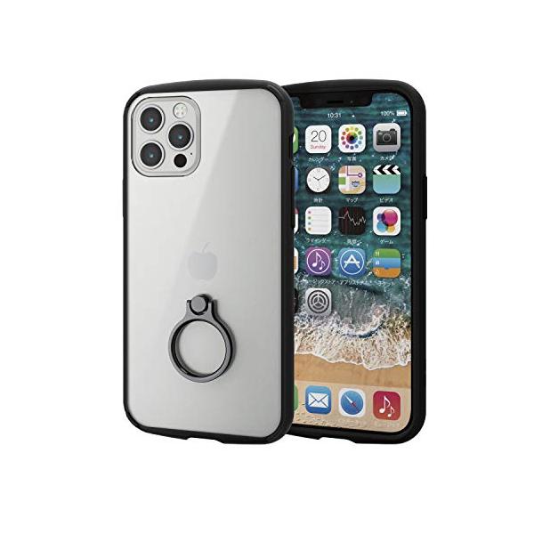 iPhone 12 / 12 Pro・ブラック iPhone 12 / 12 Pro PM-A20BTSLFCRBK・全周に配置した独自設計のエアクッションが衝撃を吸収し、背面には高硬度8Hの特殊樹脂を採用した落下防止リング付きのiPhon...