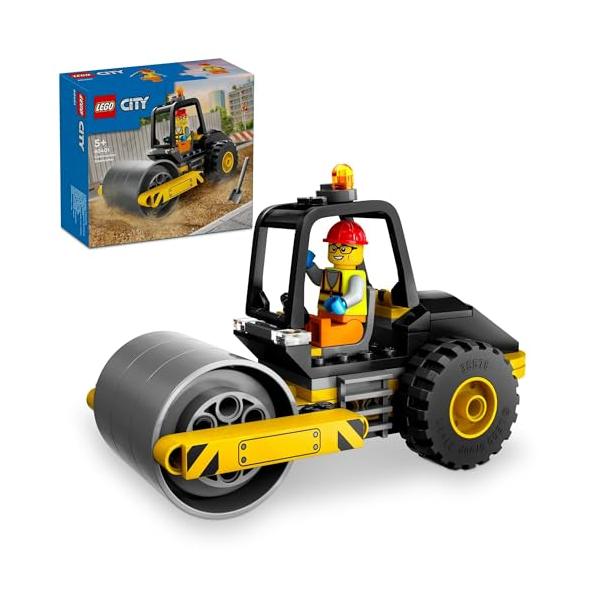 スチームローラー・  60401・5才以上のお子さま向け ? でっかいタイヤとローラーで作業をこなすスチームローラーは、パワフルな重機に目を輝かせるお子さまにうってつけの贈りものです・セットの内容 ? 操縦席と警報ランプを含むスチームローラ...
