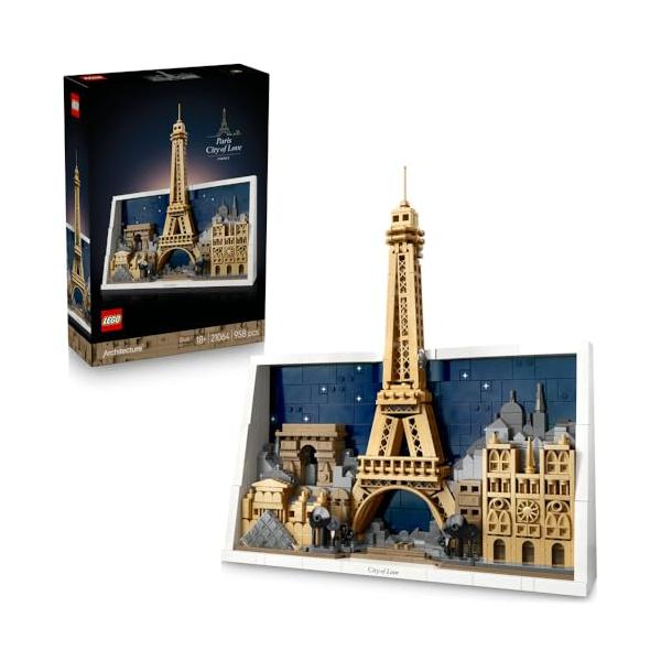 パリ ? 愛の都マルチカラー/-/21064・象徴的なランドマーク ? 大好きな建造物をおうちやオフィスに飾って楽しめます・パリ探訪 ? 星空を背景に、有名な4カ所の観光名所を含むパリの街並みを白いフレームに飾って楽しむ、レゴアーキテクチャ...