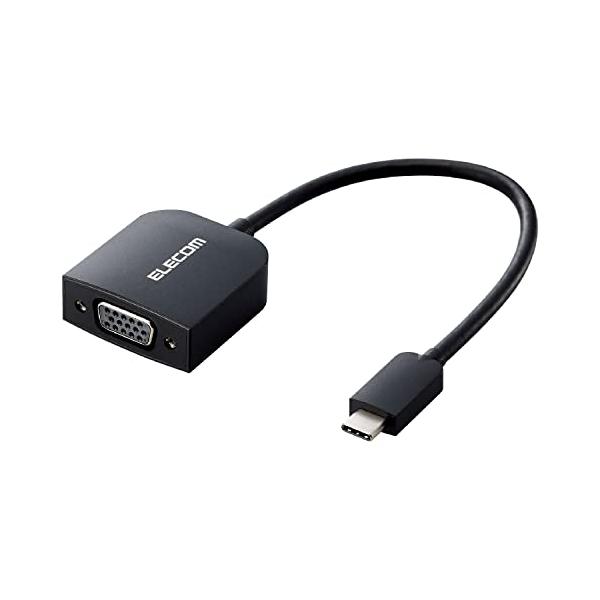 ・ブラック  AD-CVGABK3・USB Type-C(TM)コネクターを搭載した機器の映像信号を変換し、VGA(D-sub15pin)入力コネクターを搭載したディスプレイ・テレビ・プロジェクターなどに出力することができる映像変換アダプタ...
