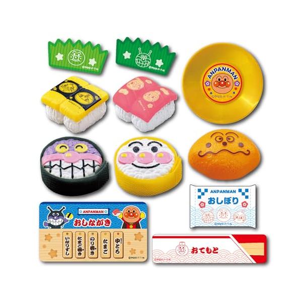 アンパンマンとなかまたちのかわいいおすしセット!・にぎって巻いておすしを作ろう!・対象年齢:3才以上・電池不要・（C)やなせたかし/フレーベル館・TMS・NTV