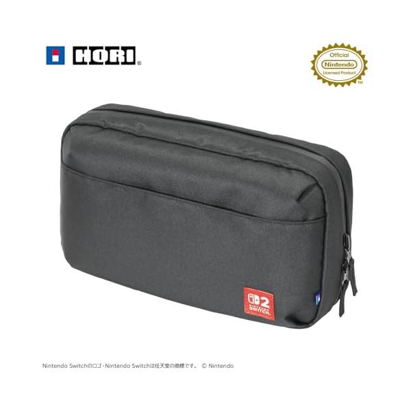Nintendo Switch用 収納バッグブラック×ブラック/-/NSX-026・Color:ブラック×ブラック・パッケージ個数:1・Nintendo Switch 2 本体と小物類をまとめて収納できる、表と裏で収納量が違うデザインのバッ...